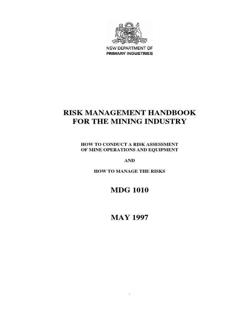 Risk Management Handbook Mining Industry | PDF | Risk | Risk Management