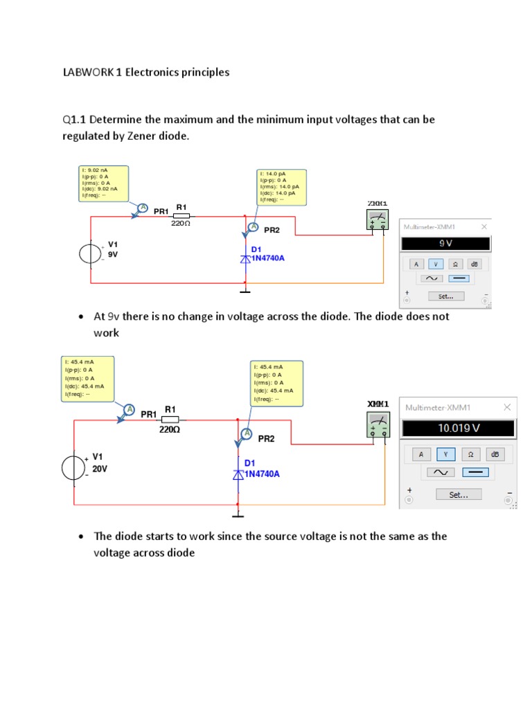 LABWORK 1 Electronics Principles | PDF | Rectifier | Electrical Network