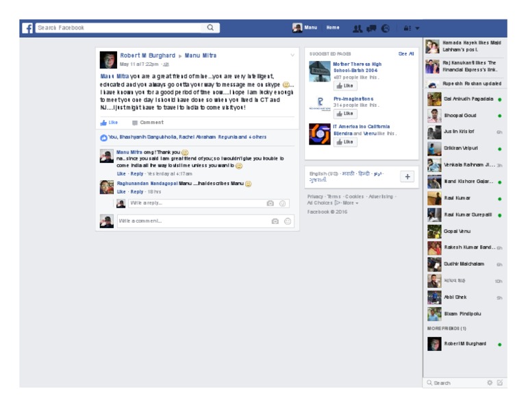 Robert M Burghard Manu Mitra: Search Facebook | PDF | Online Services | Cyberspace