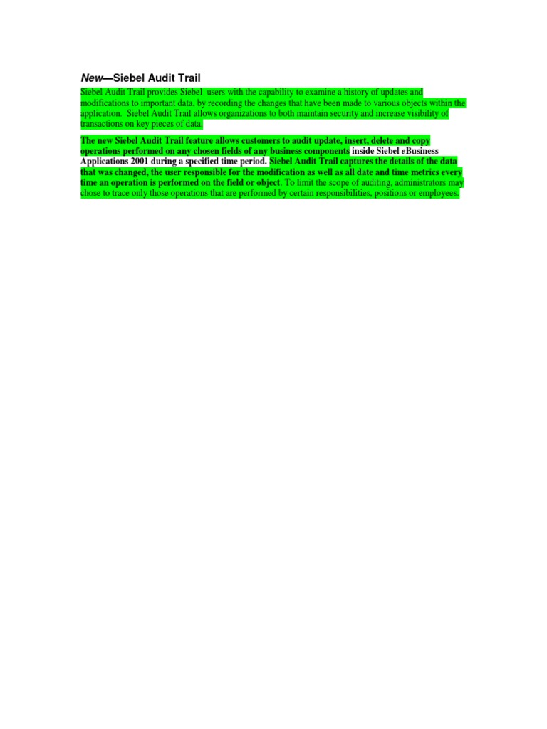 Audit Trail | PDF