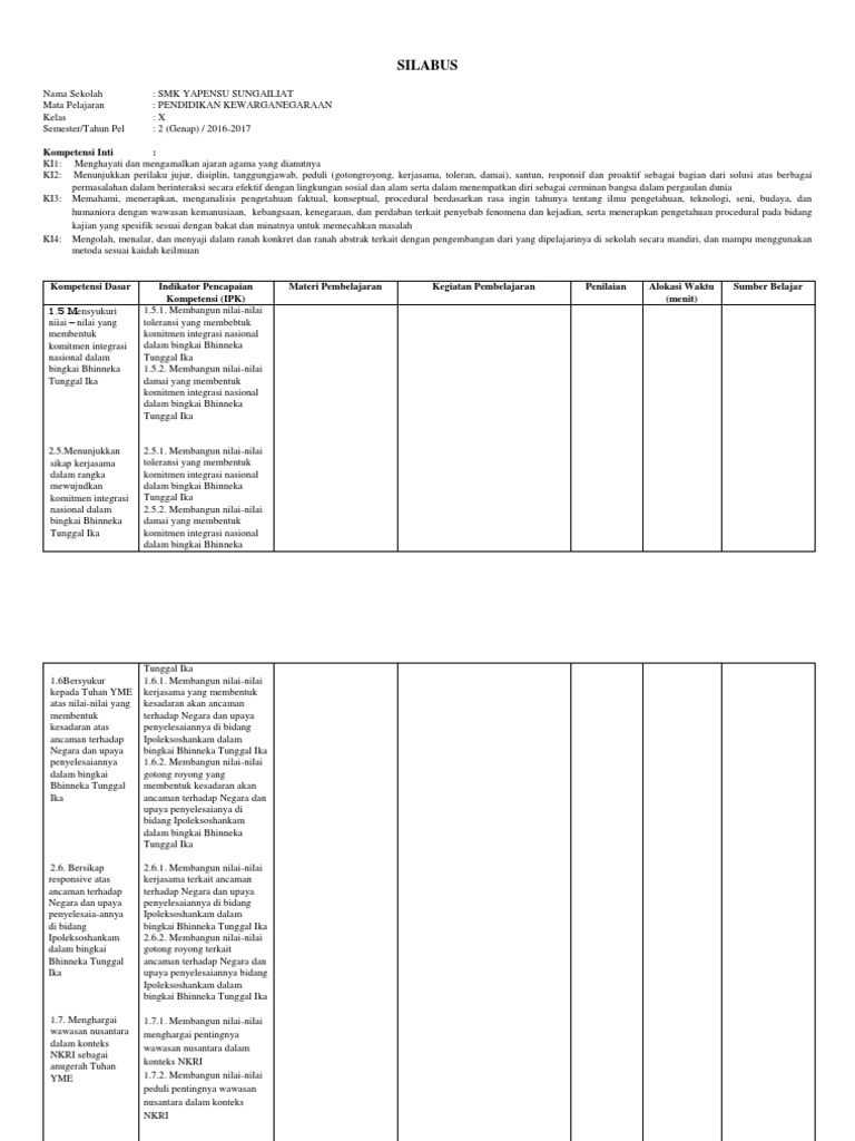 Format Silabus | PDF