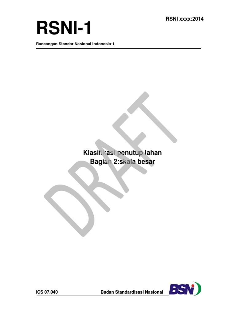 RSNI 3 Klasifikasi Tutupan Lahan Final | PDF