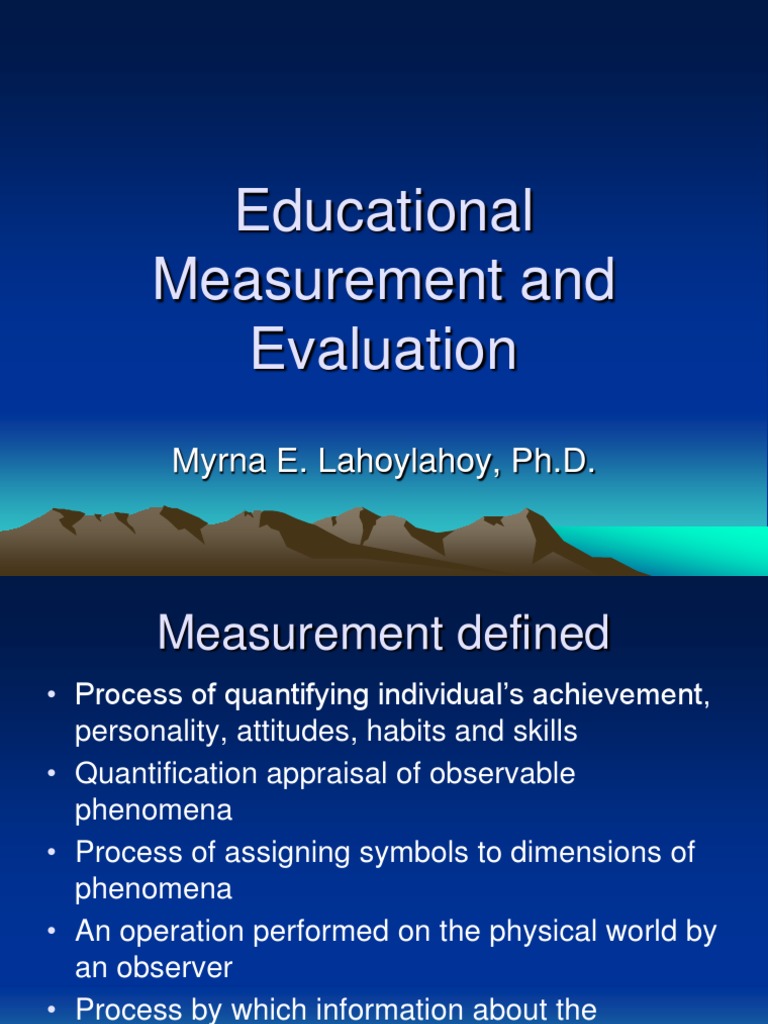 Educational Measurement and Evaluation | PDF | Test (Assessment ...