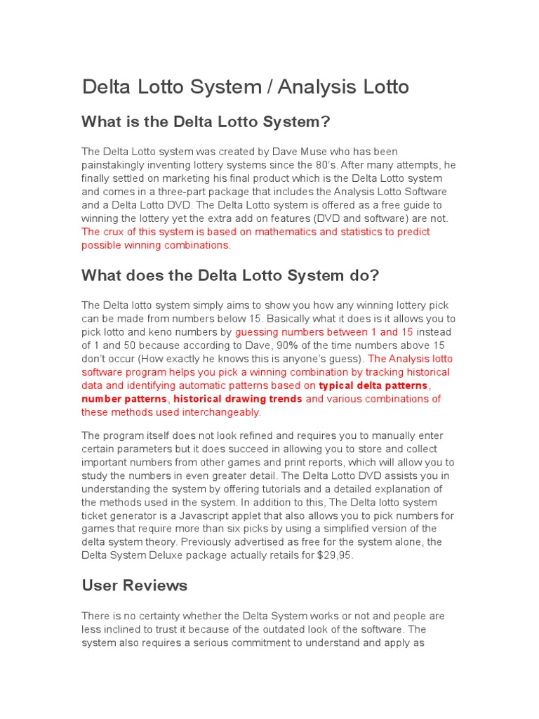 Delta Lotto System | Lottery | Powerball