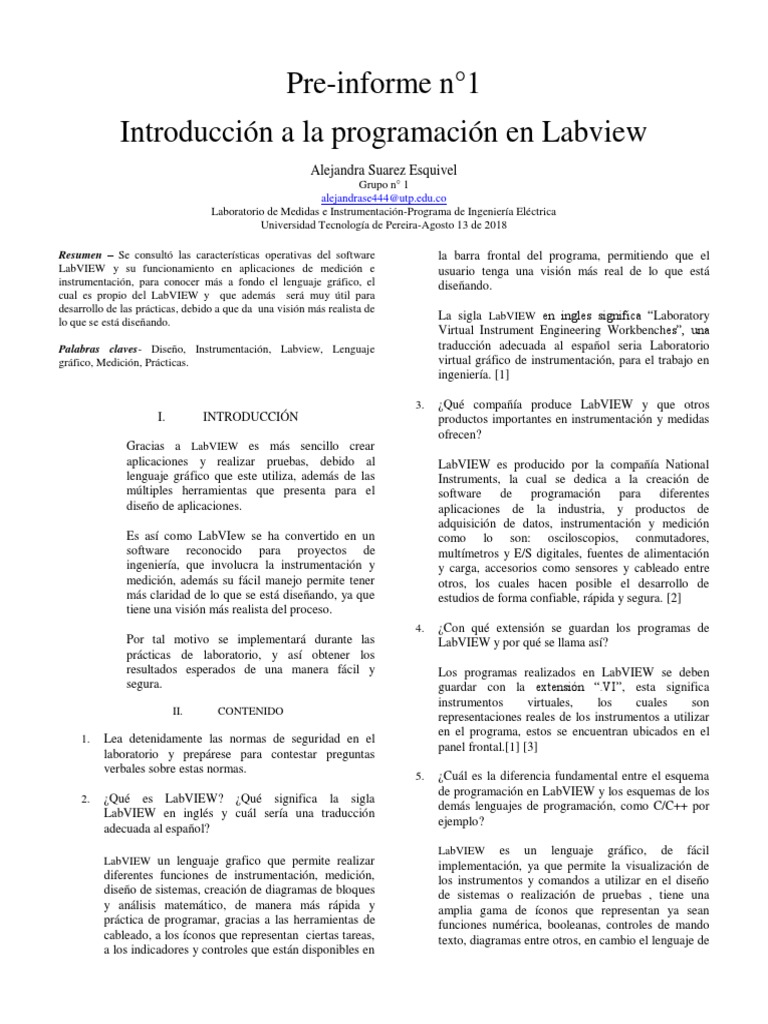 Introduccion A LabVIEW | PDF | Lenguaje de programación | Programación de computadoras