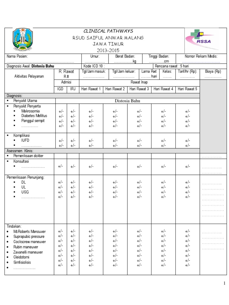 Clinical Pathways Distosia Bahu | PDF