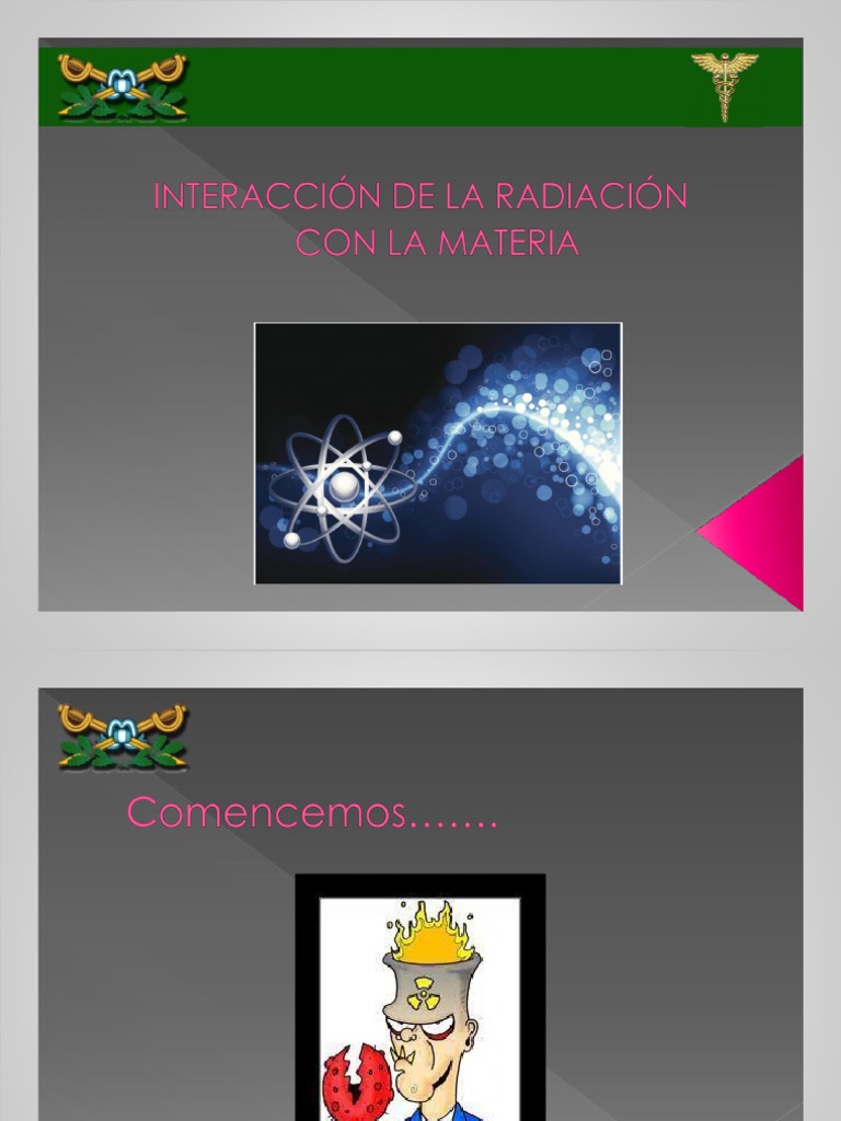 Interaccion de La Radiacion Con La Materia | PDF | Electrón | Radiación