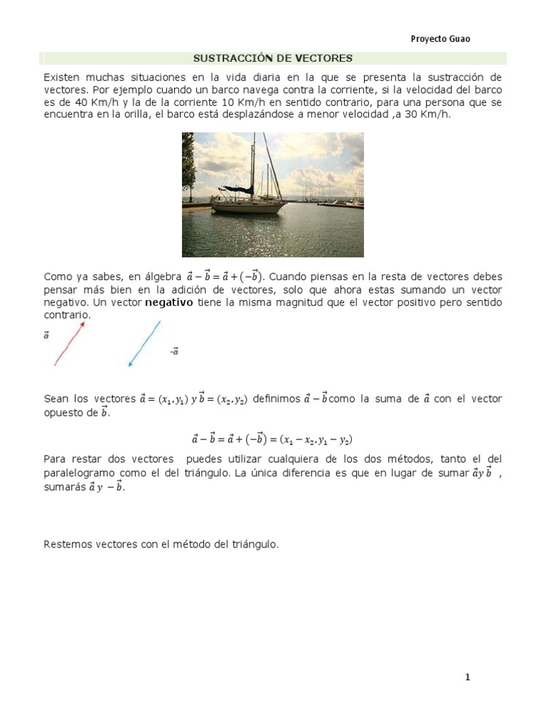Sustracción de Vectores | PDF | Vector Euclidiano | Sustracción