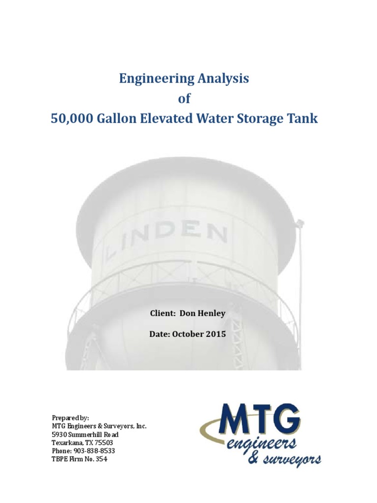 Engineering Report on Water Tower | PDF | Electrical Wiring | Roof