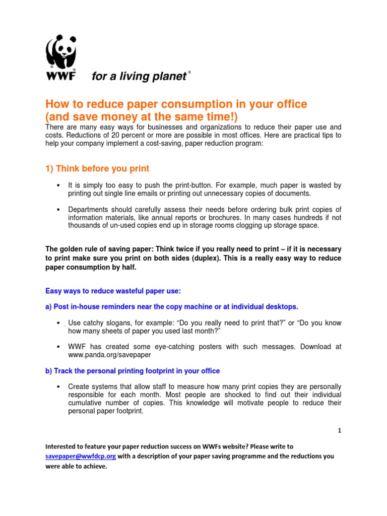 Paper Saving Tips | PDF