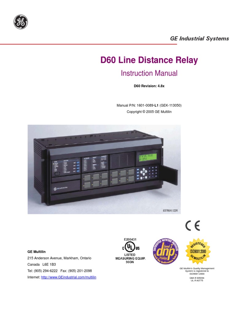 Manual Book Ge D60 | PDF | Relay | Computer Engineering