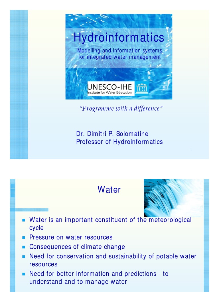 Introduction To Hydroinformatics - Presentation For UNESCO-IHE Students ...