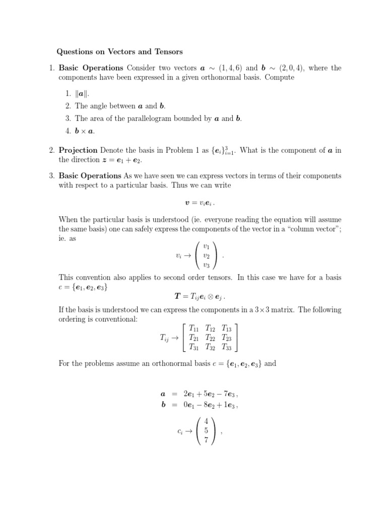 Tensor | PDF | Tensor | Euclidean Vector
