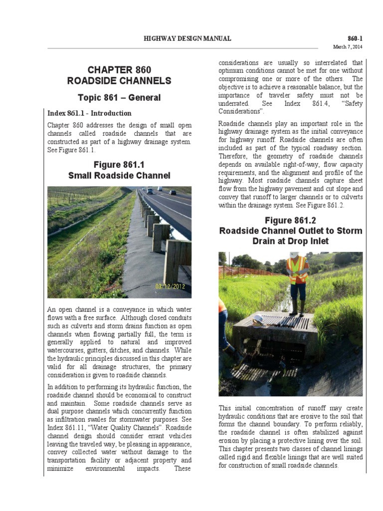 Roadside Channels: Topic 861 - General | PDF | Erosion | Flood