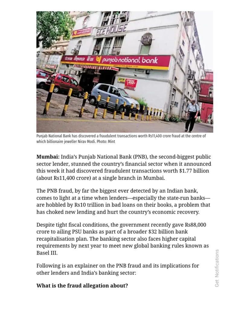 PNB Fraud: Rs11,400 Crore Scandal Explained | PDF | Banking | Financial ...