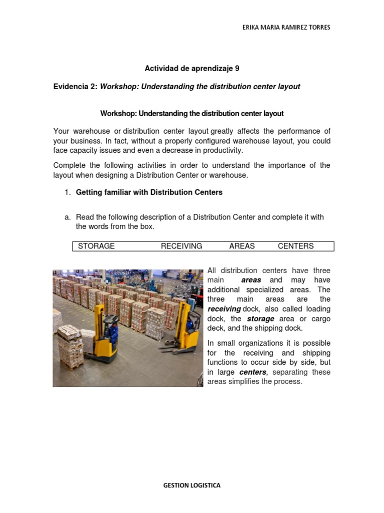 Evidencia 2 Workshop Understanding The Distribution Center Layout | PDF ...