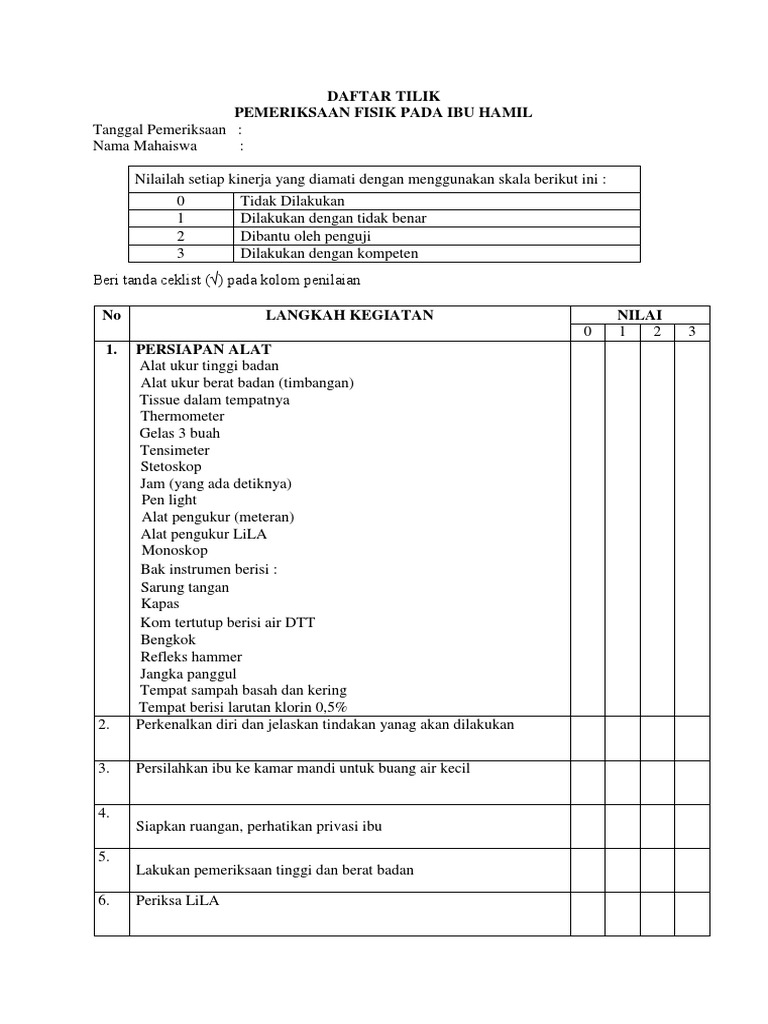 Daftar Tilik Anc | PDF