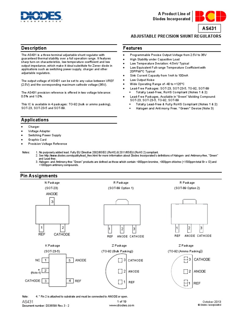 AS431 | PDF | Diode | Physical Quantities