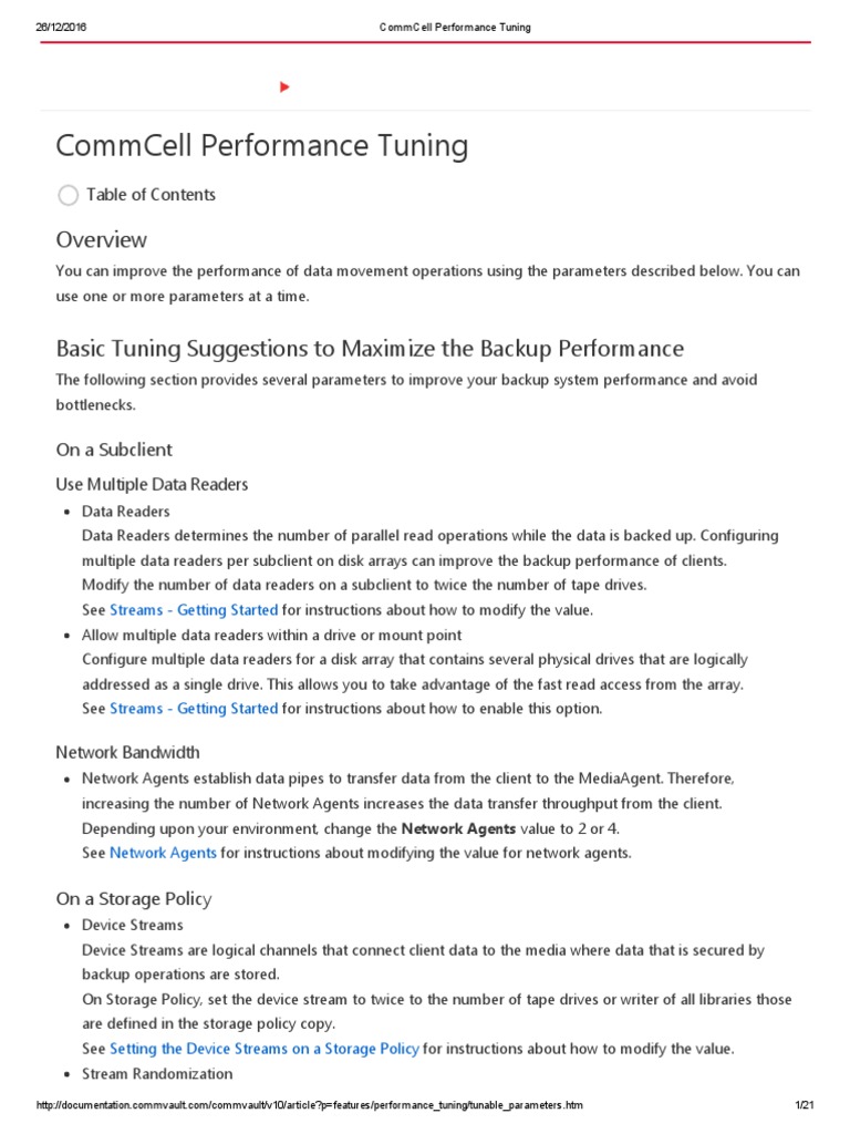 CommCell Performance Tuning | PDF | Backup | File System