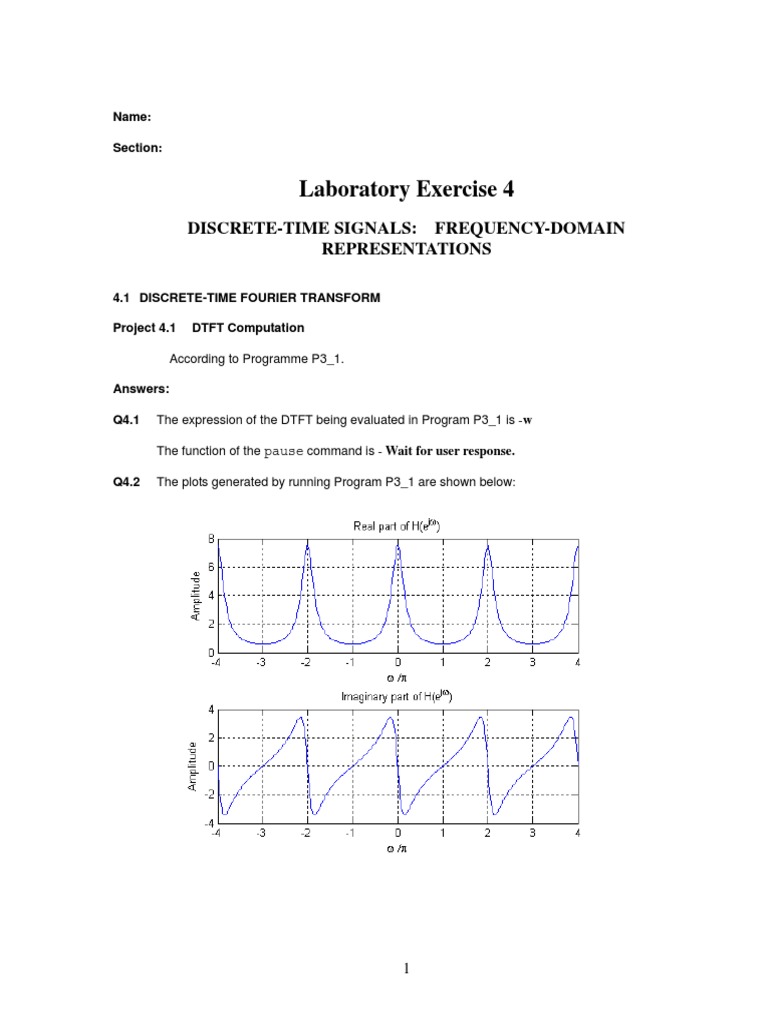 Soluion Lab DFT | PDF | Discrete Fourier Transform | Spectral Density