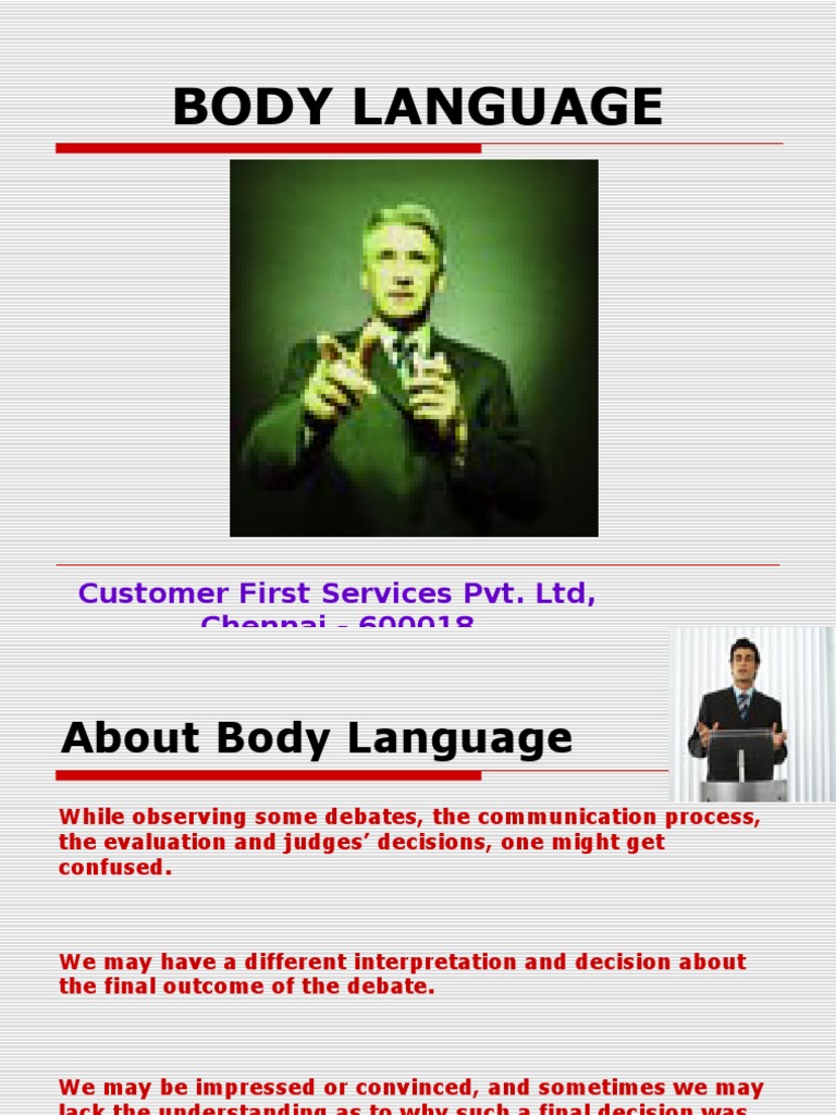 Body Language: Customer First Services Pvt. LTD, Chennai - 600018 | PDF ...