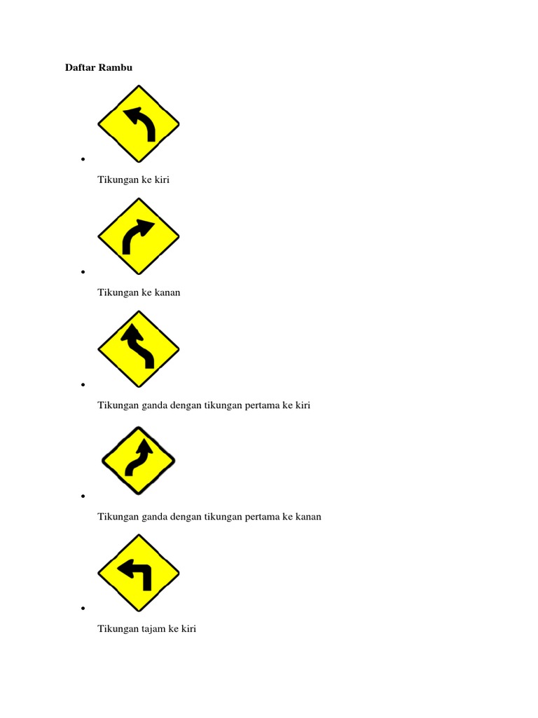 Daftar Rambu | PDF