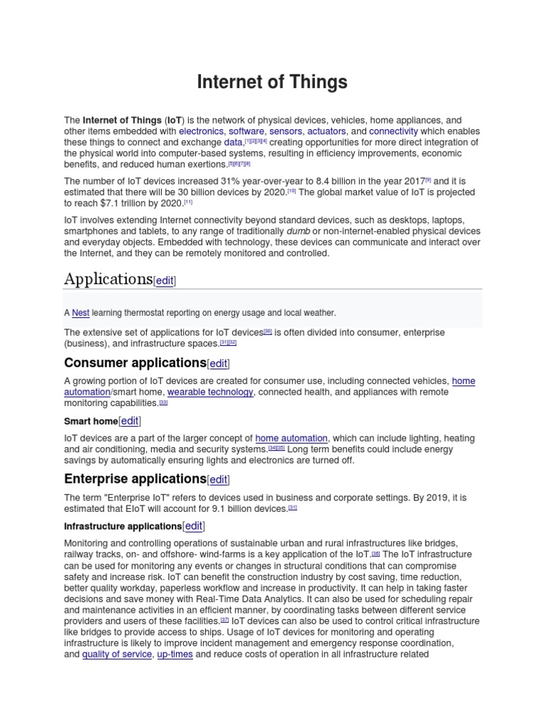 Internet of Things | PDF | Internet Of Things | Automation