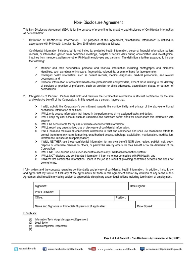 AnnexA POAF | PDF | Confidentiality | Non Disclosure Agreement