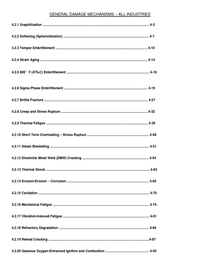 Comprehensive Overview of Common Damage Mechanisms Across Multiple ...