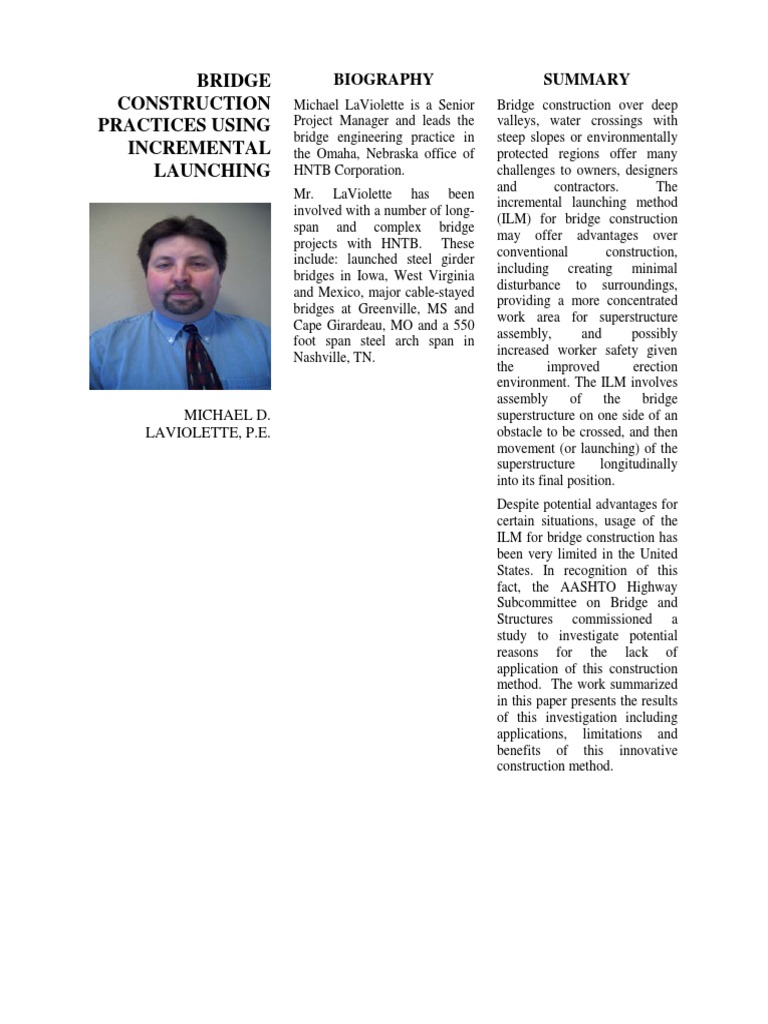 Incremental Launching in Bridge Construction | PDF | Bridge | Force