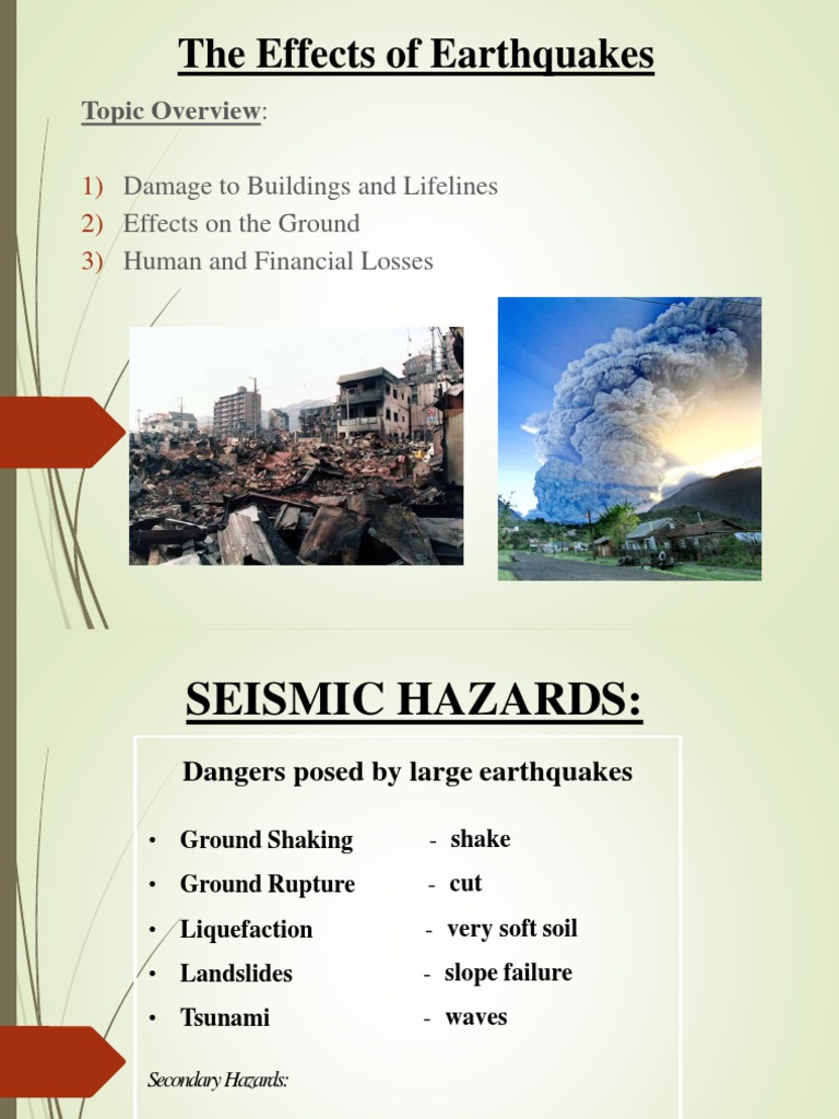 The Effects of Earthquakes: Topic Overview | PDF | Earthquakes | Geophysics