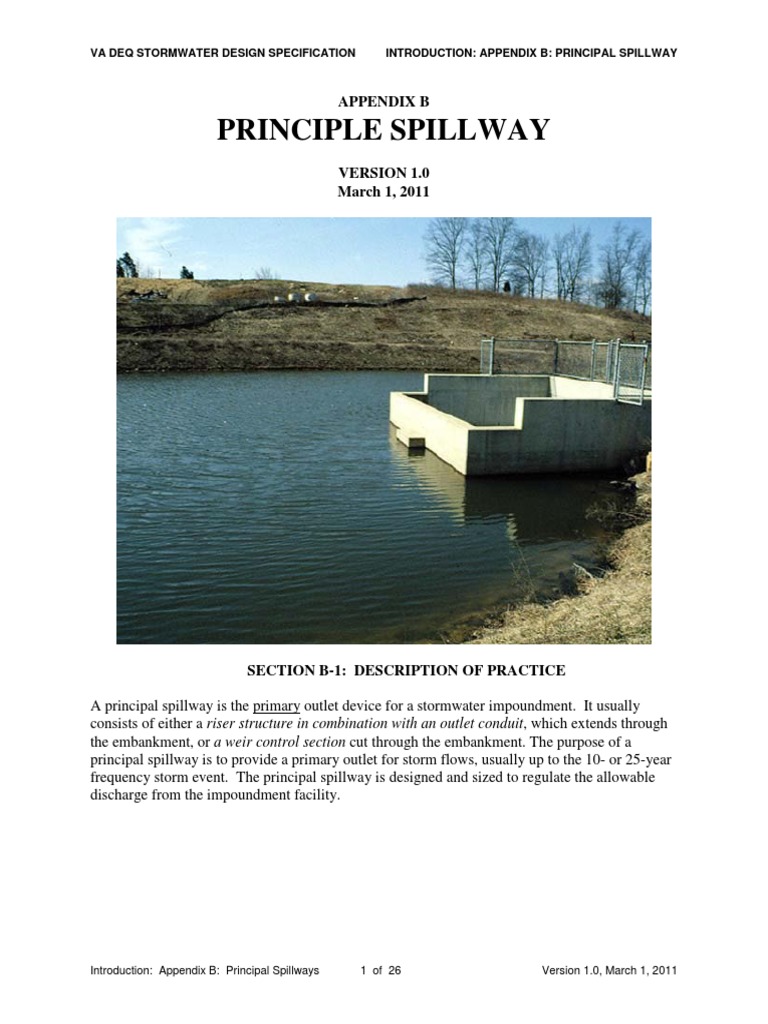 Principle Spillway: Appendix B | Download Free PDF | Spillway | Pipe ...