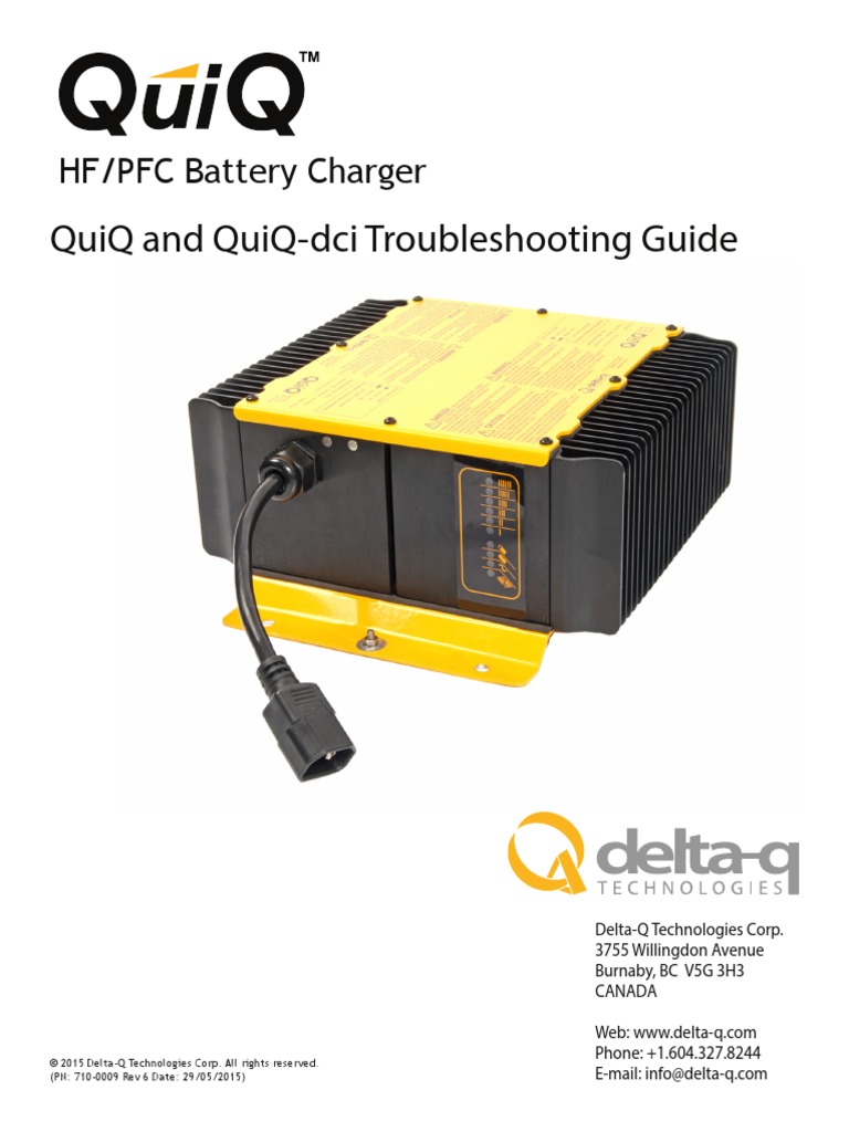 Delta-Q QuiQ BatteryCharger Product Manual JLG | PDF | Battery Charger ...