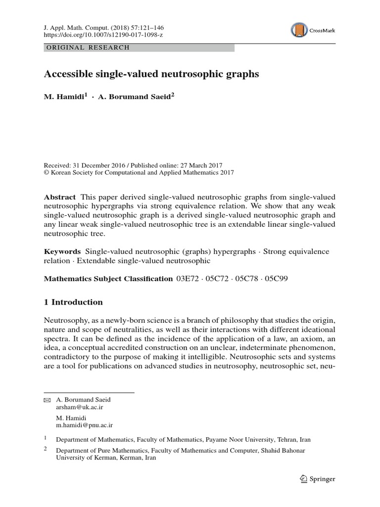 Accessible Single-Valued Neutrosophic Graphs | PDF | Fuzzy Logic | Teaching Mathematics