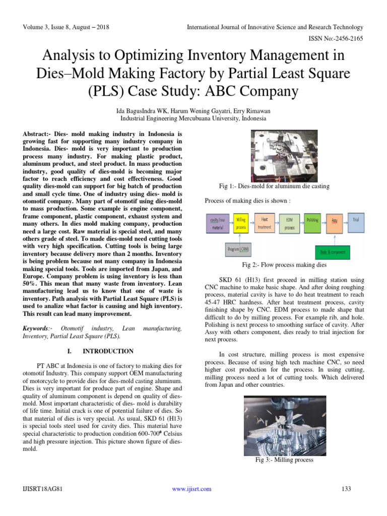 Analysis To Optimizing Inventory Management in Dies-Mold Making Factory ...