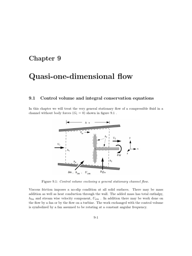 Quasi-1D Flow Conservation Equations | PDF | Shock Wave | Fluid Dynamics