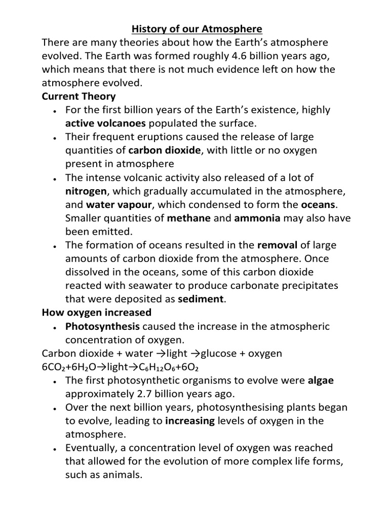 History of Our Atmosphere | PDF