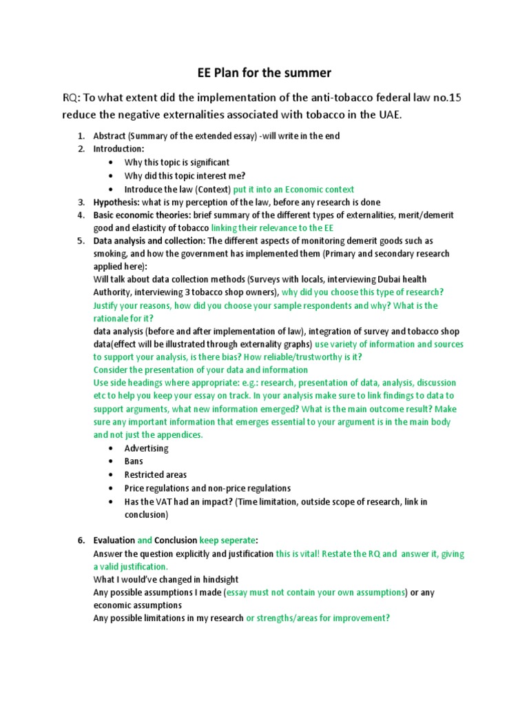 EE Plan For The Summer | PDF | Data Analysis | Externality