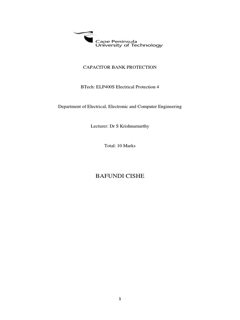 Capacitor Bank Protection Strategies | PDF | Capacitor | Fuse (Electrical)