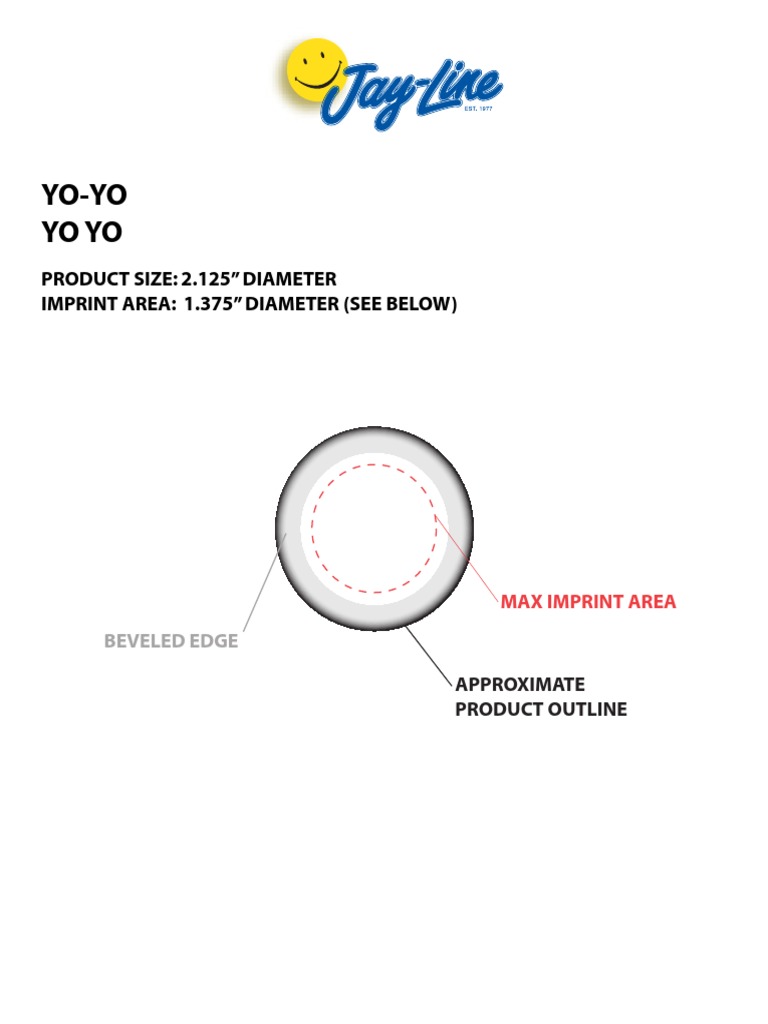 Yo-Yo Yo Yo: Product Size: 2.125" Diameter Imprint Area: 1.375 ...