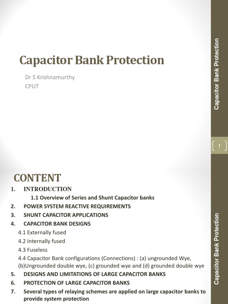 Capacitor Bank Protection Guide | PDF | Capacitor | Electric Power System