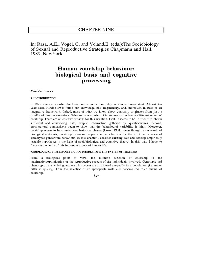 Human Courtship Behaviour: Biological Basis and Cognitive Processing ...