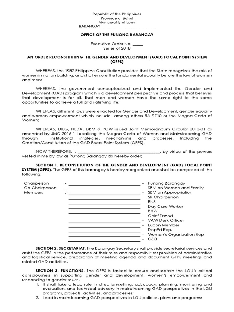 Gad Focal Point System | Gender And Development | Empowerment