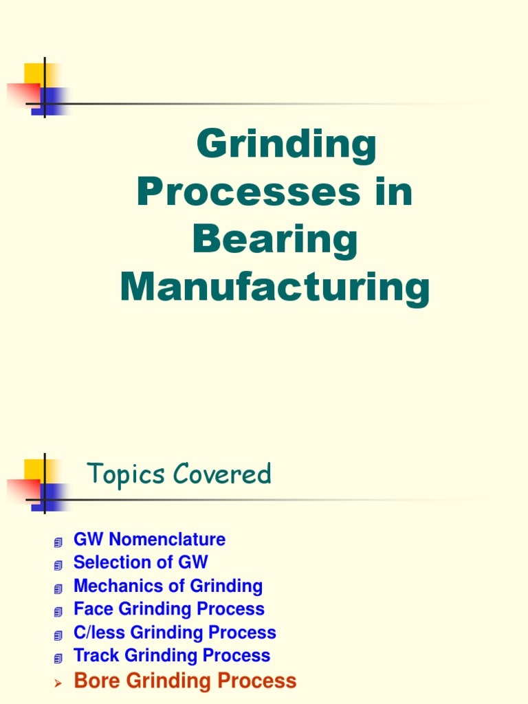 Grinding Processes in Bearing Manufacturing: Bore Grinding Fundamentals ...