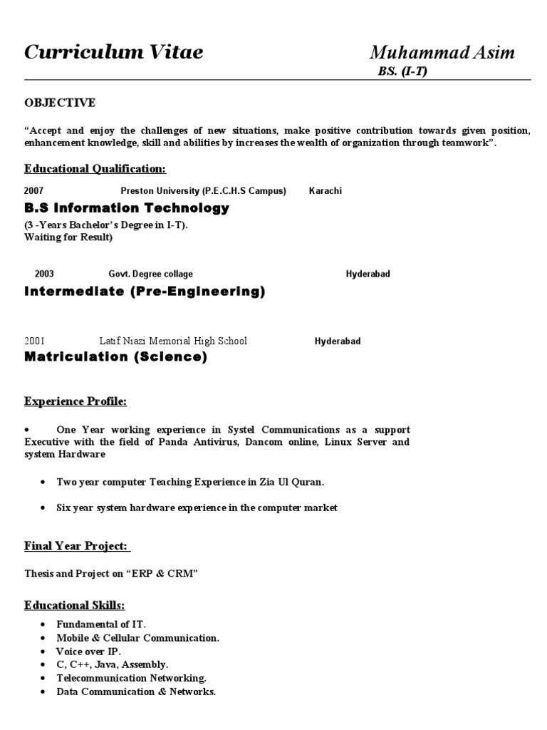 Asim CV | PDF