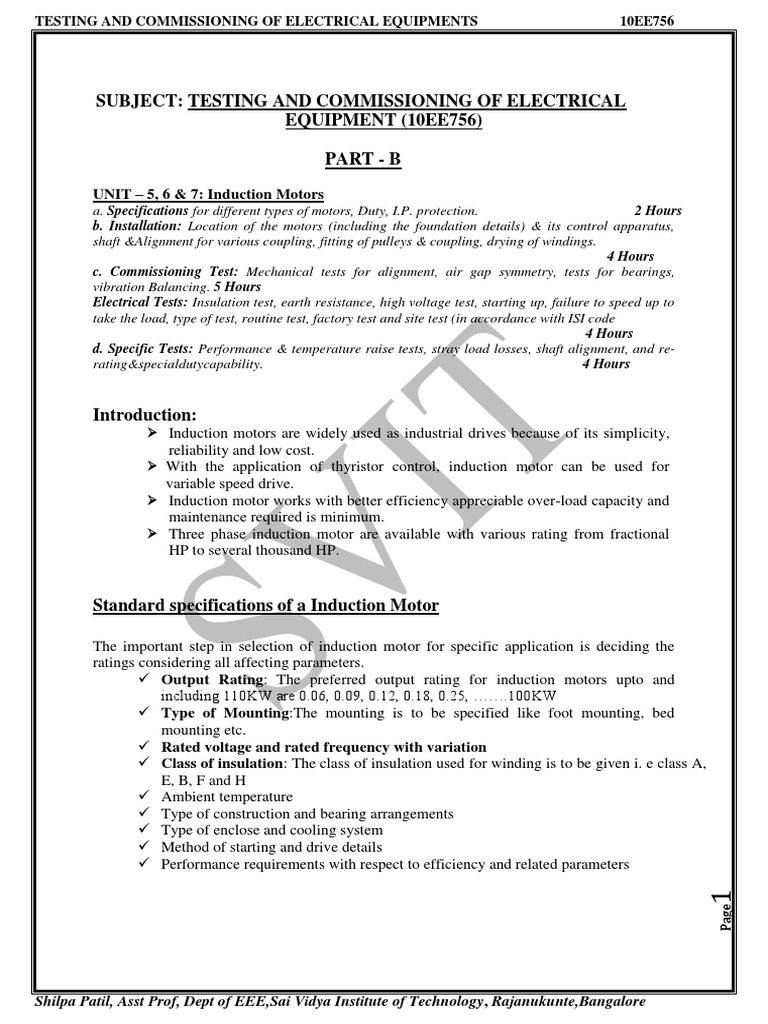 Testing and Commissioning Notes-5,6,7 | PDF | Engines | Transmission ...