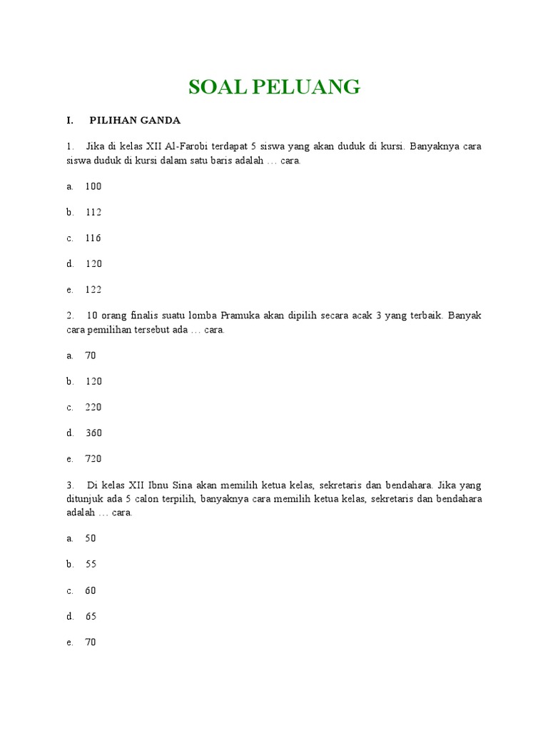 Soal Peluang | PDF