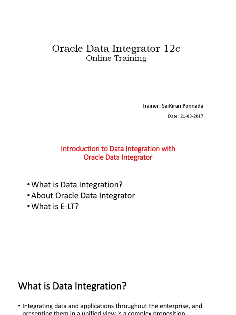 ODI 12c Overview | PDF