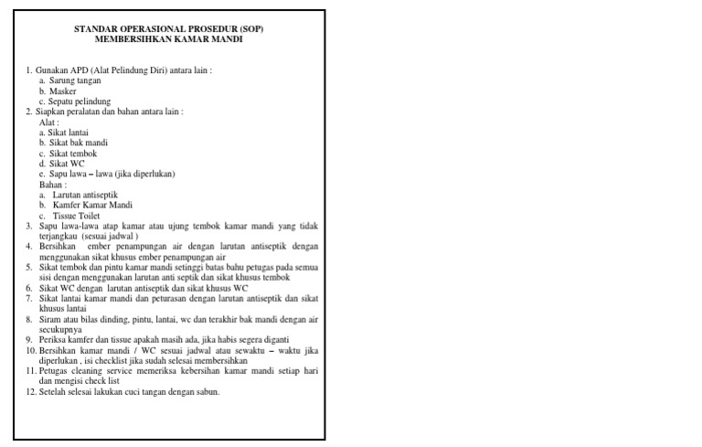 Sop Kamar Mandi | PDF