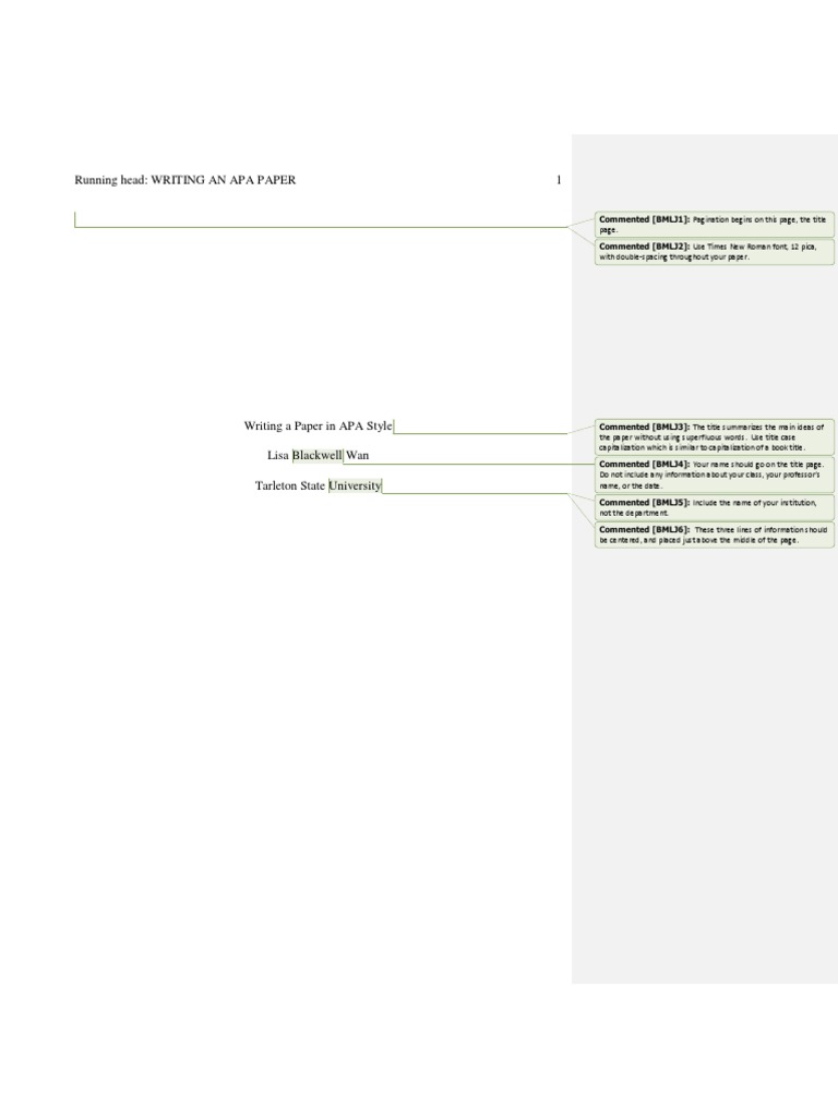 Running Head: Writing An Apa Paper 1 | PDF | Citation | Apa Style